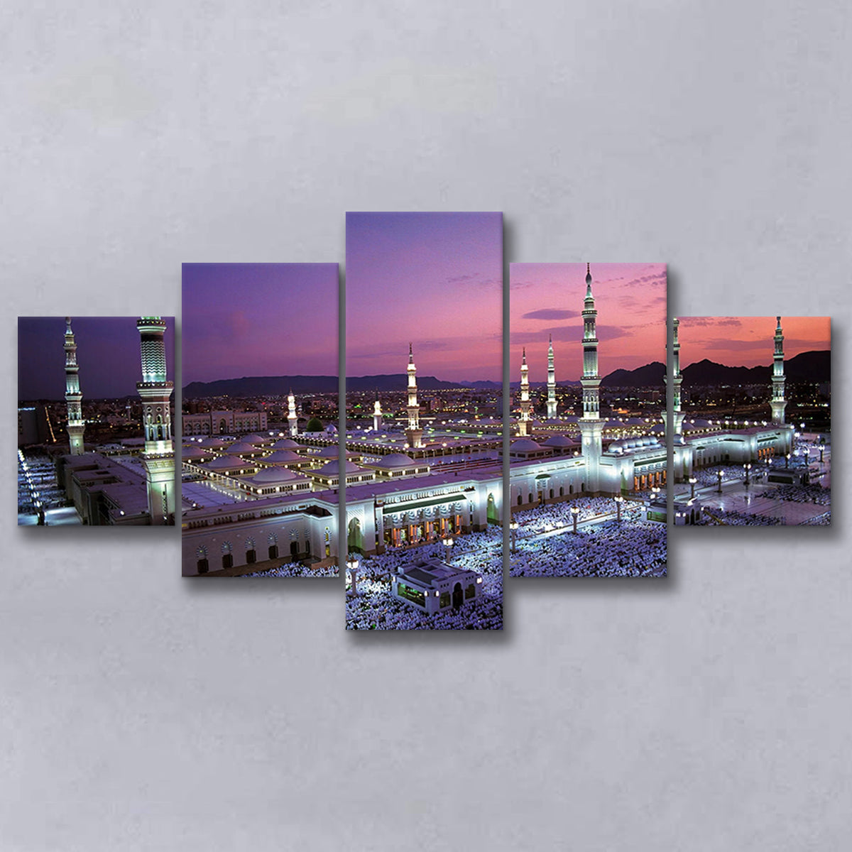 Islamic Al Masjid An Nabawi Print Medina 5 Piece Canvas Prints Wall Ar ...