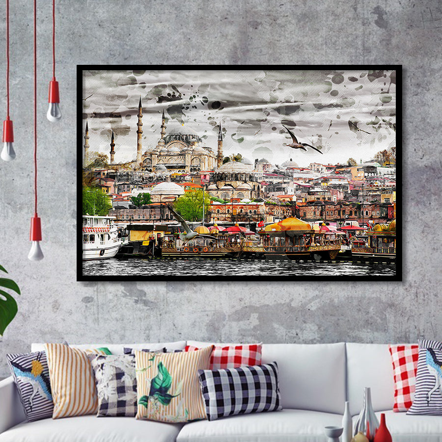 Istanbul, Blue Mosque, Istanbul Skyline, Framed Art Prints Wall Art Ho ...
