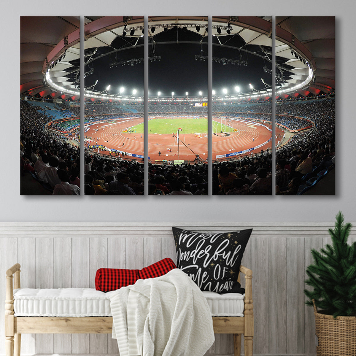 Jawaharlal Nehru Stadium, Stadium Canvas, Sport Art, Gift for him, Mul ...