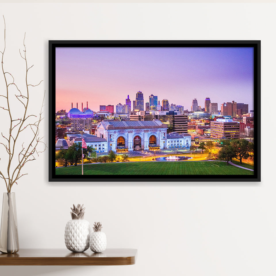 Kansas City Skyline, Kansas City Canvas Art Framed Canvas Prints Wall ...