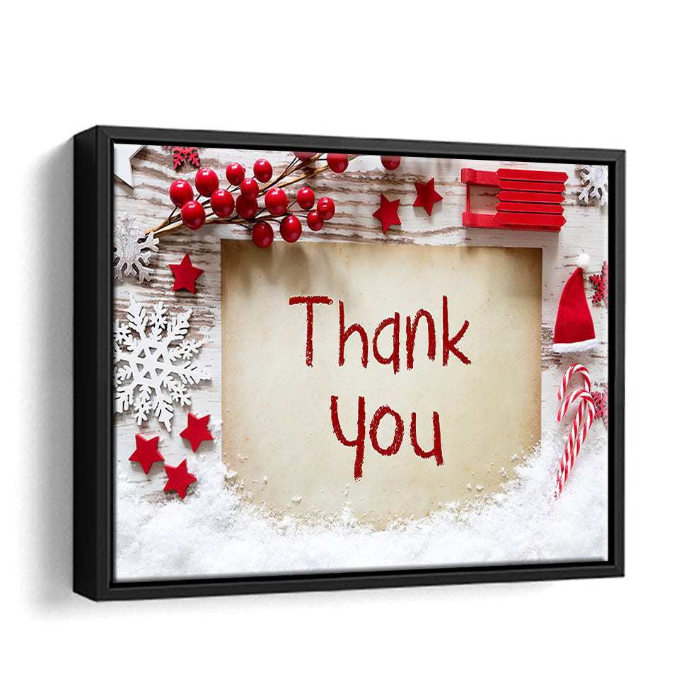 Letrero Thank You Snow Framed Canvas Wall Art - Framed Prints, Canvas ...