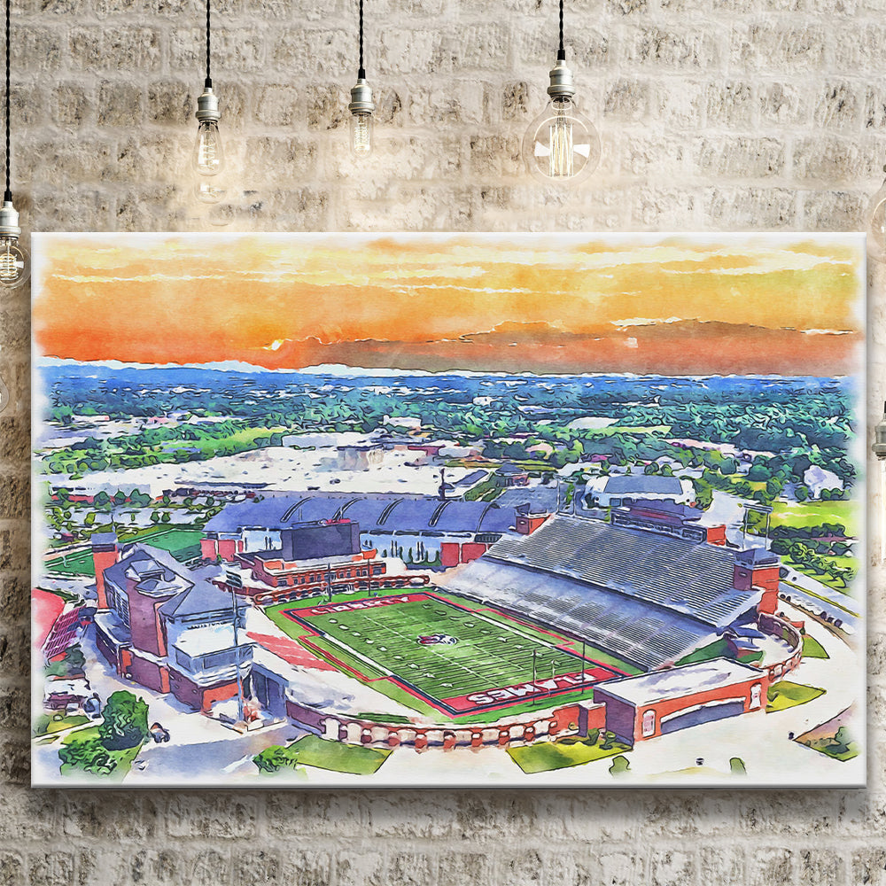 Liberty Flames Williams Stadium Watercolor, Sport Art Prints Fan Gift ...