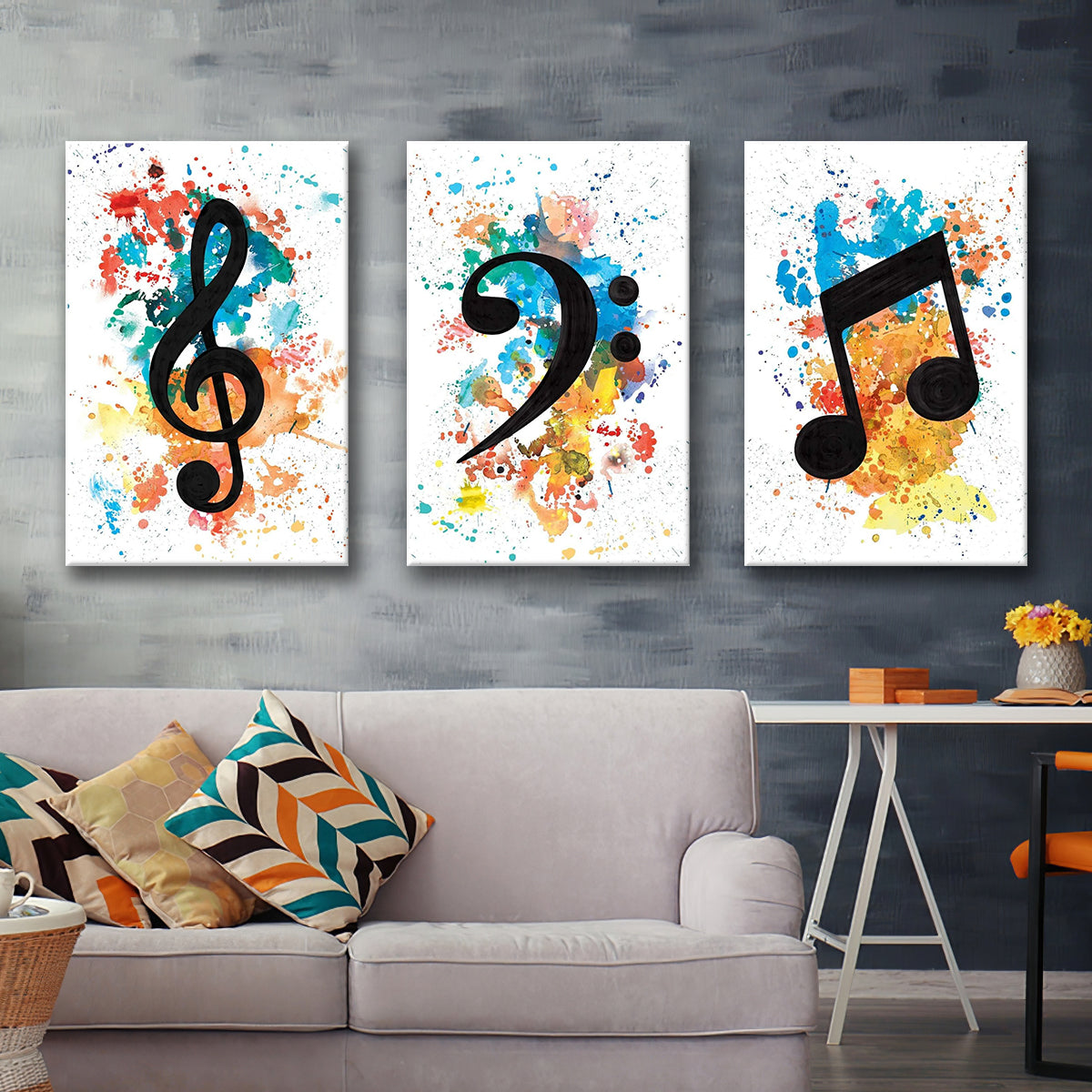 Lively Notes Canvas Set of 3 Piece Canvas Prints Wall Art Decor ...