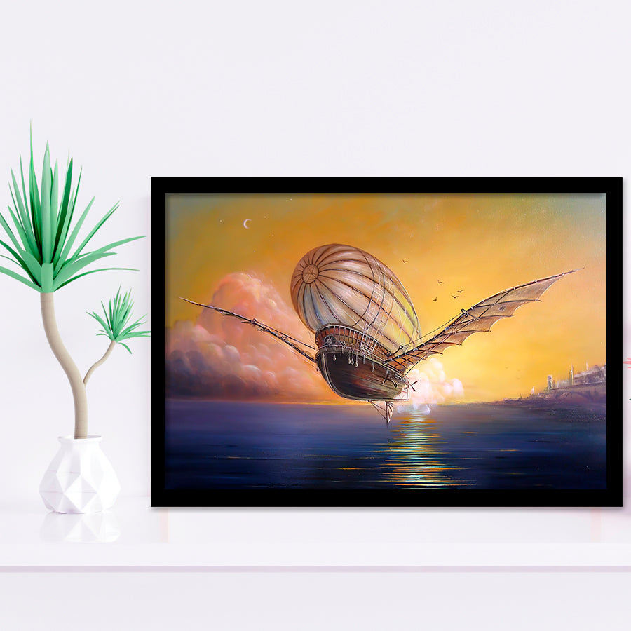 Low Level Flight Airship Framed Art Prints Wall Decor - Painting Print ...