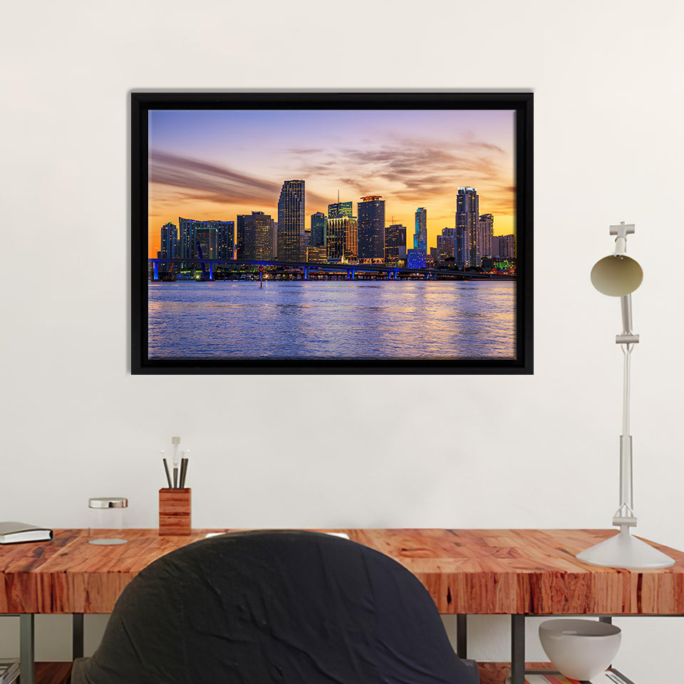Miami Skyline Canvas Wall Art - Painting Canvas, Canvas Prints, Painti ...
