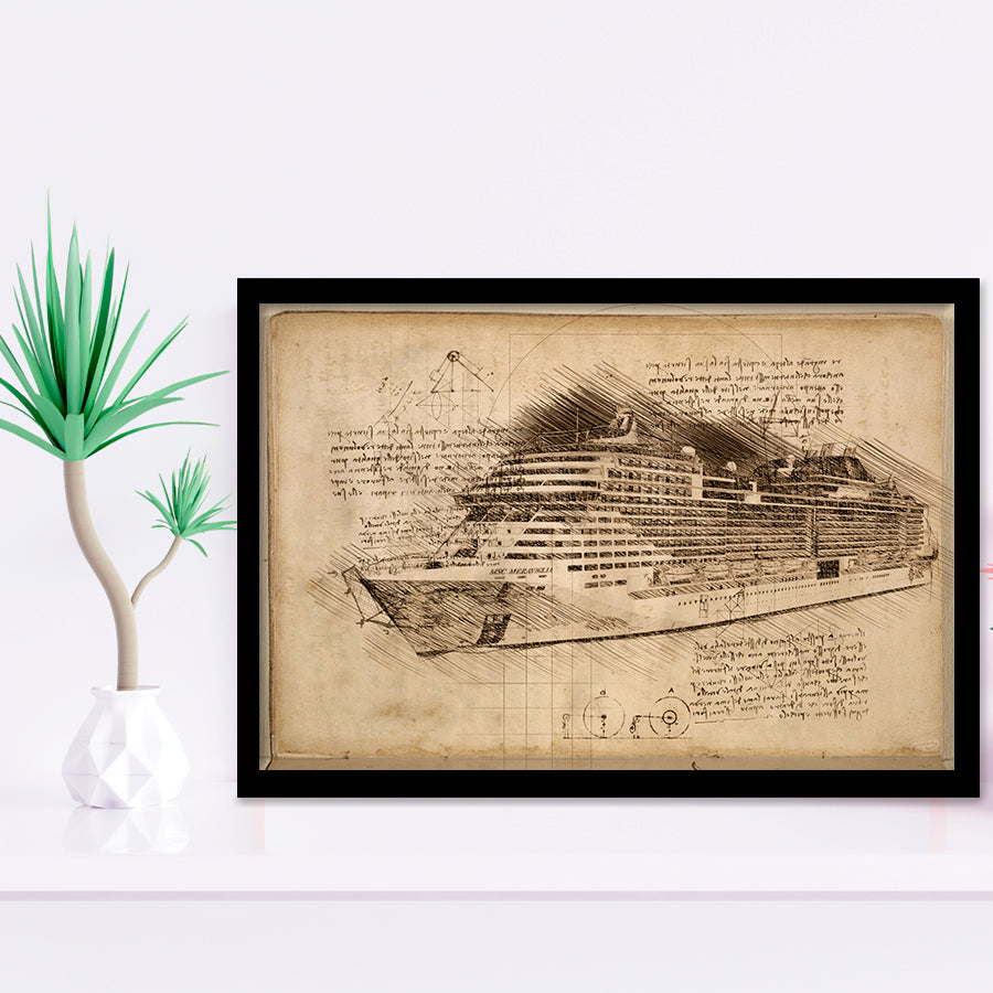 Msc Meraviglia Cruise Ship Davinci Style Framed Art Prints Wall Decor ...