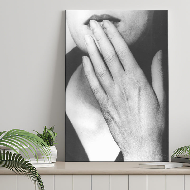 Man Ray Hands On Lips Black And White Print, Surrealist Photography Ca ...
