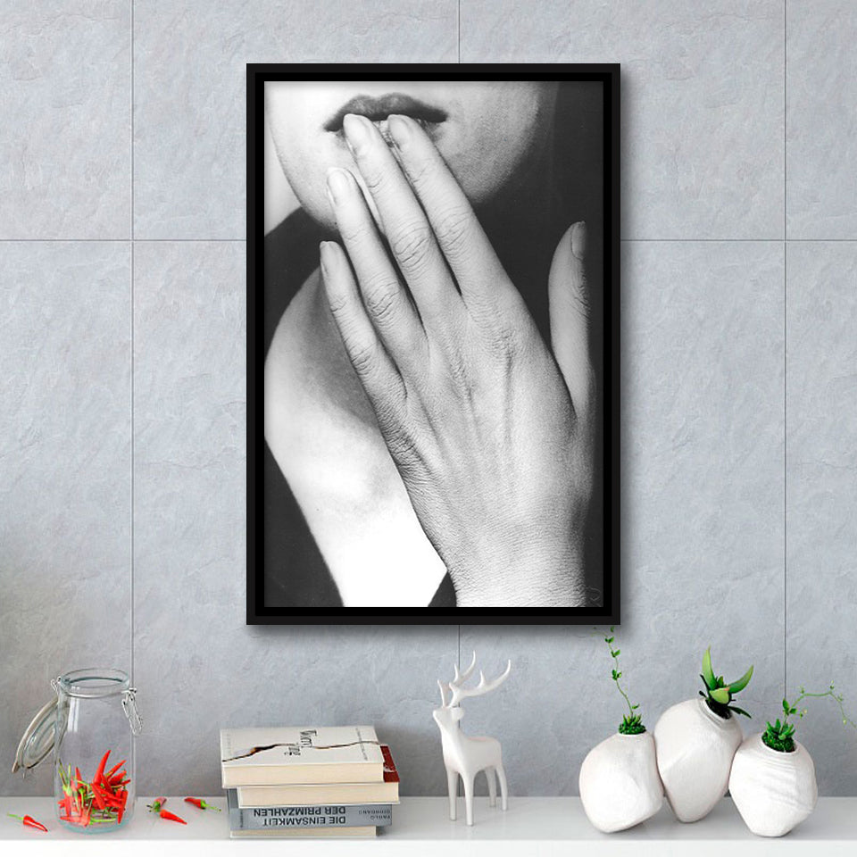 Man Ray Hands On Lips Black And White Print, Surrealist Photography Fr ...