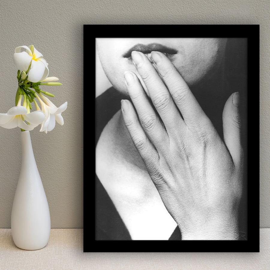 Man Ray Hands On Lips Black And White Print, Surrealist Photography Fr ...