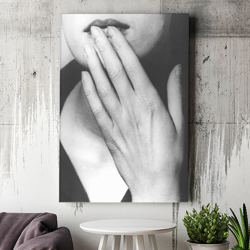 Man Ray Hands On Lips Black And White Print, Surrealist Photography Ca ...
