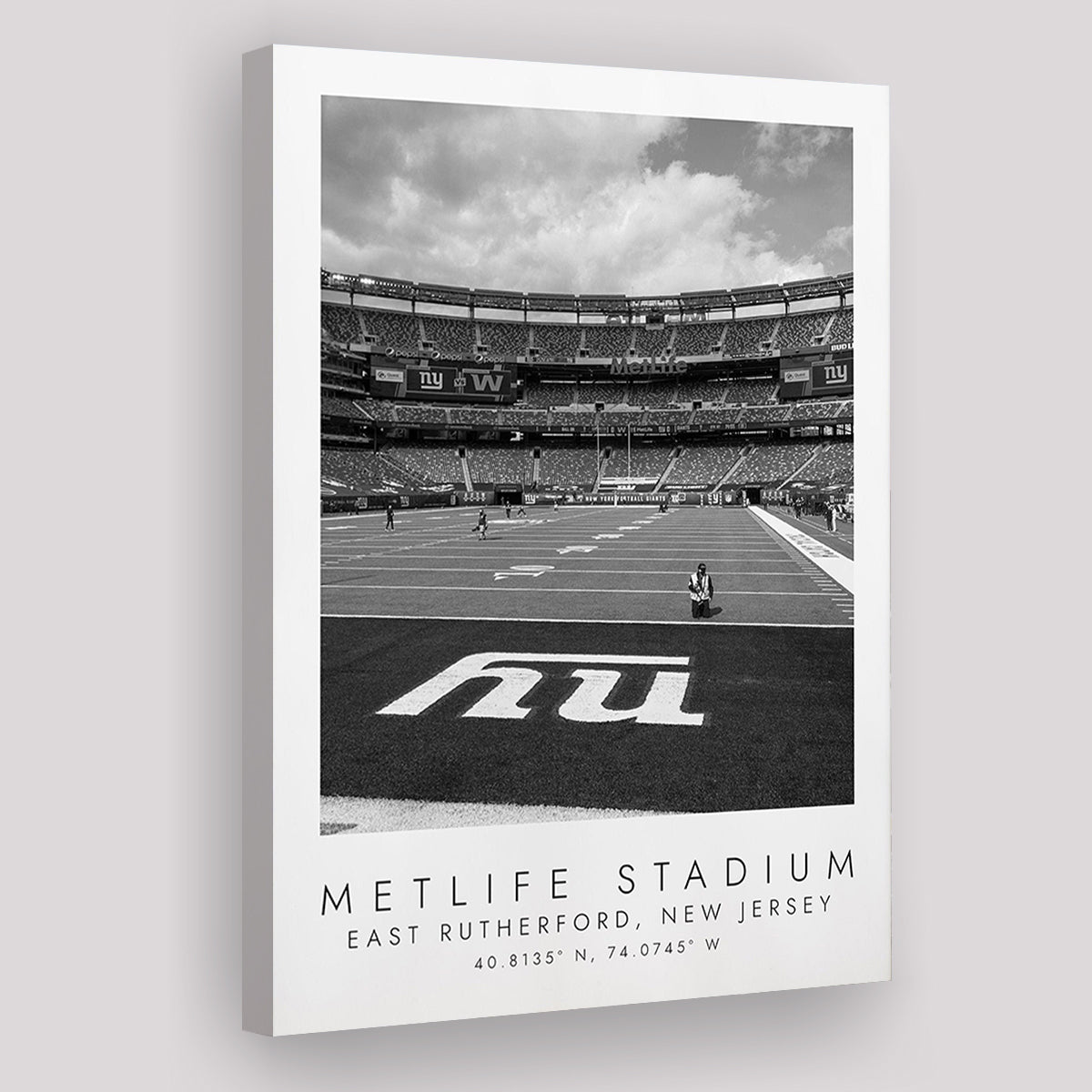 Metlife Stadium New York Giants Football Lovers Black And White Art Ca ...
