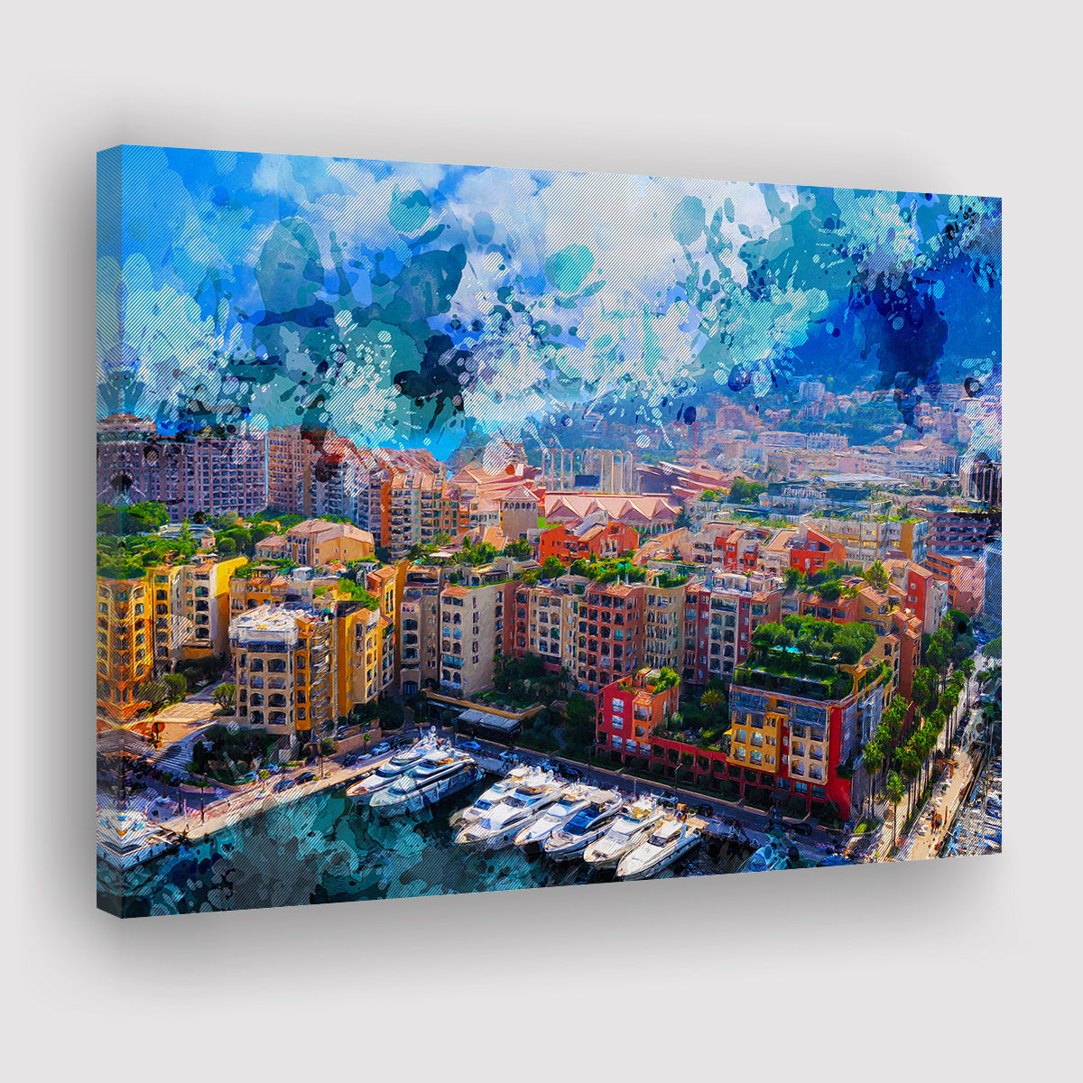 Monaco Wall Art, Monaco, Abstract Monaco Painting, Canvas Prints Wall ...