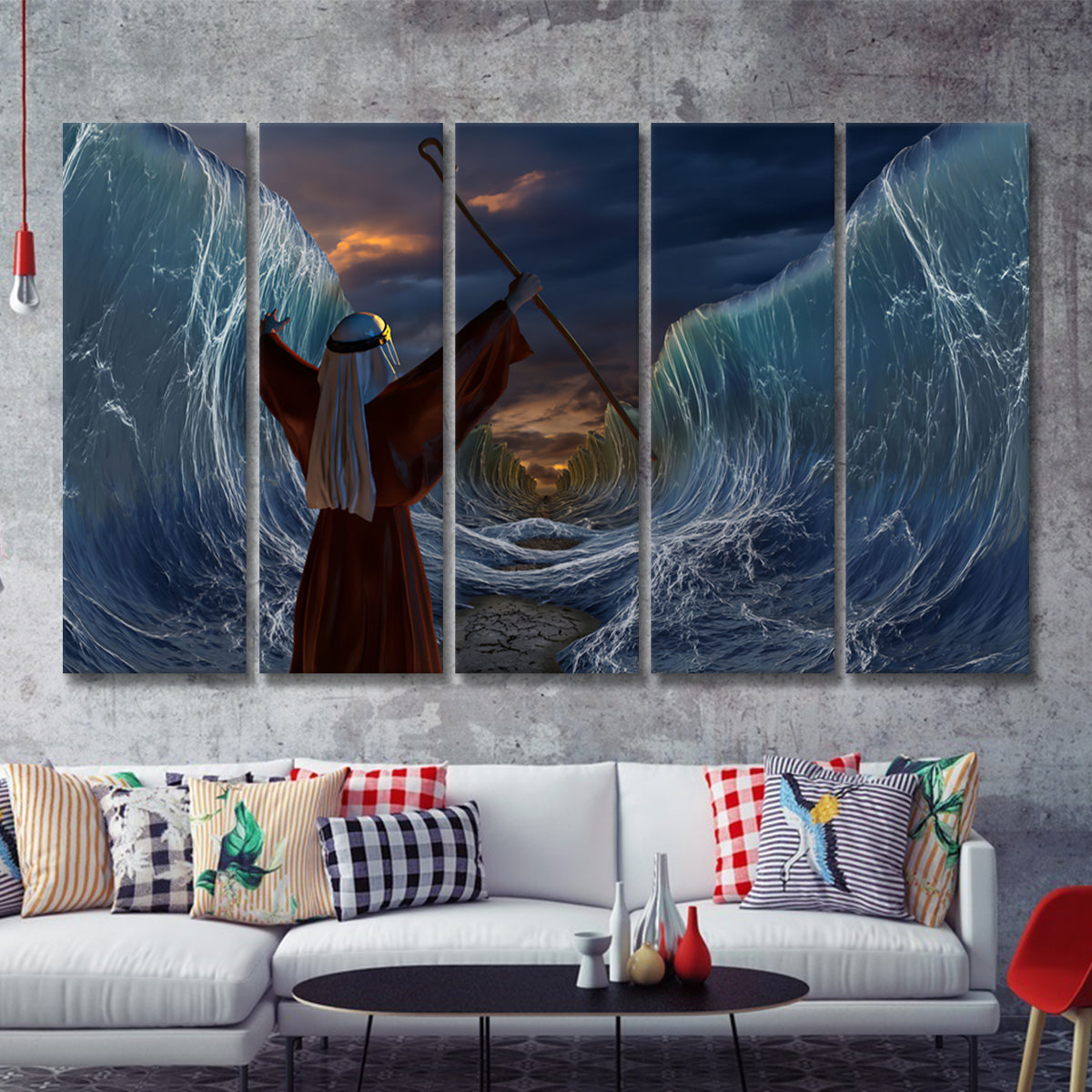 Moses Exodus Route Crossing the red sea 5 Pieces Canvas Prints Wall Ar ...