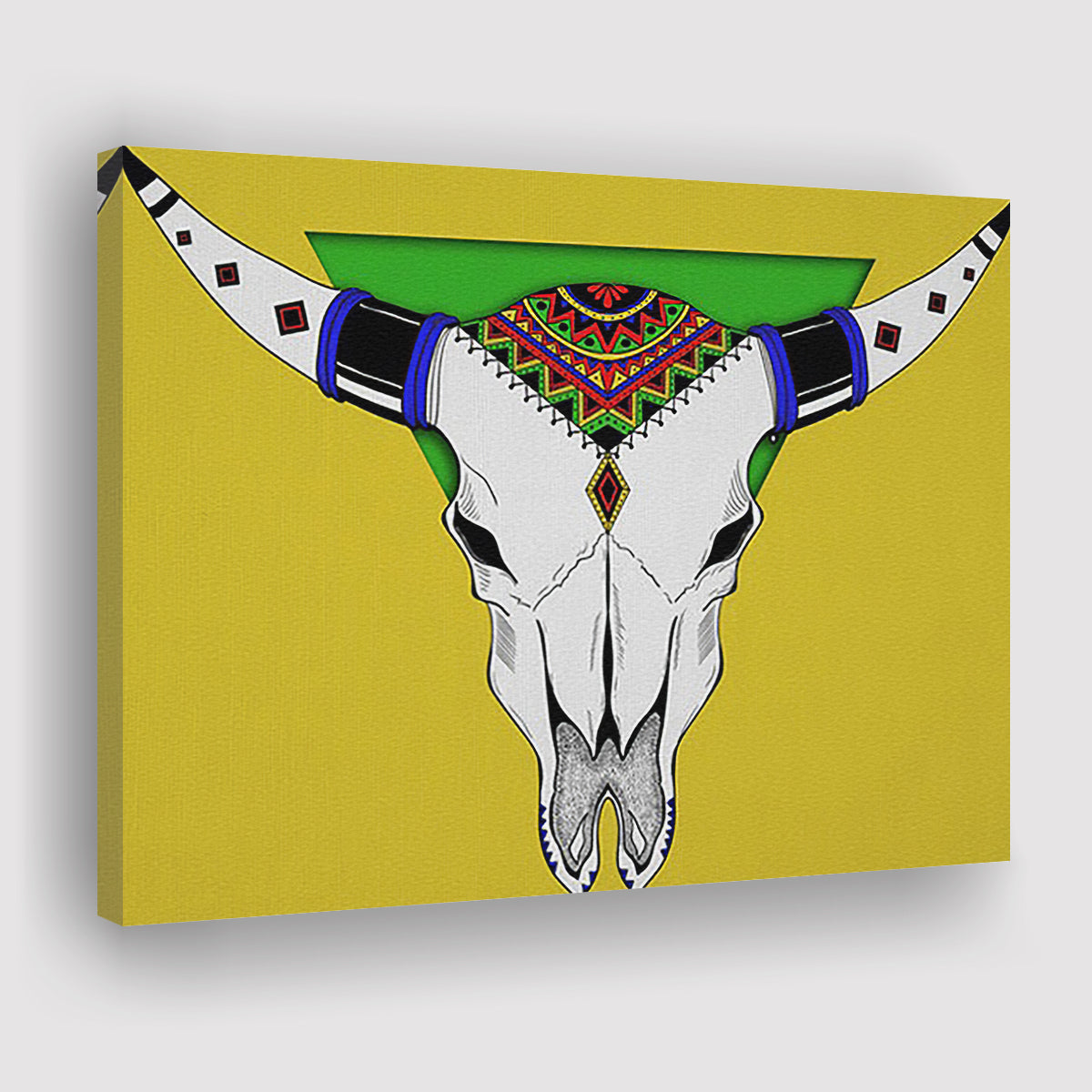 Native American Buffalo Skull American Indian Canvas Prints Wall Art ...