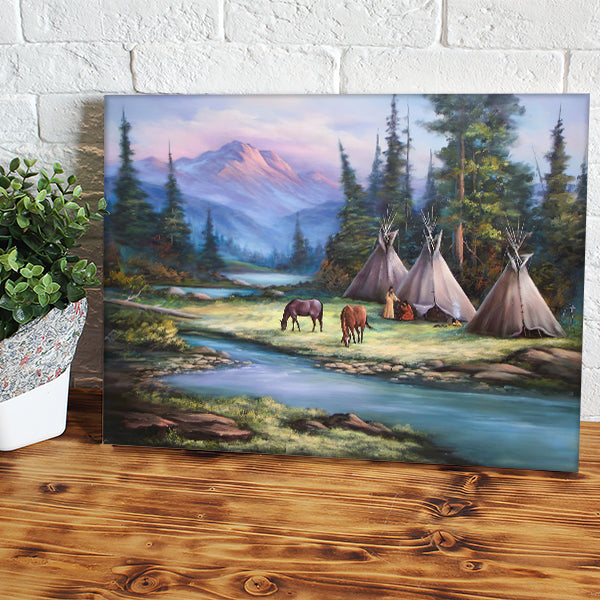 Native American Landscape Paintings Canvas Wall Art - Canvas Prints, P ...