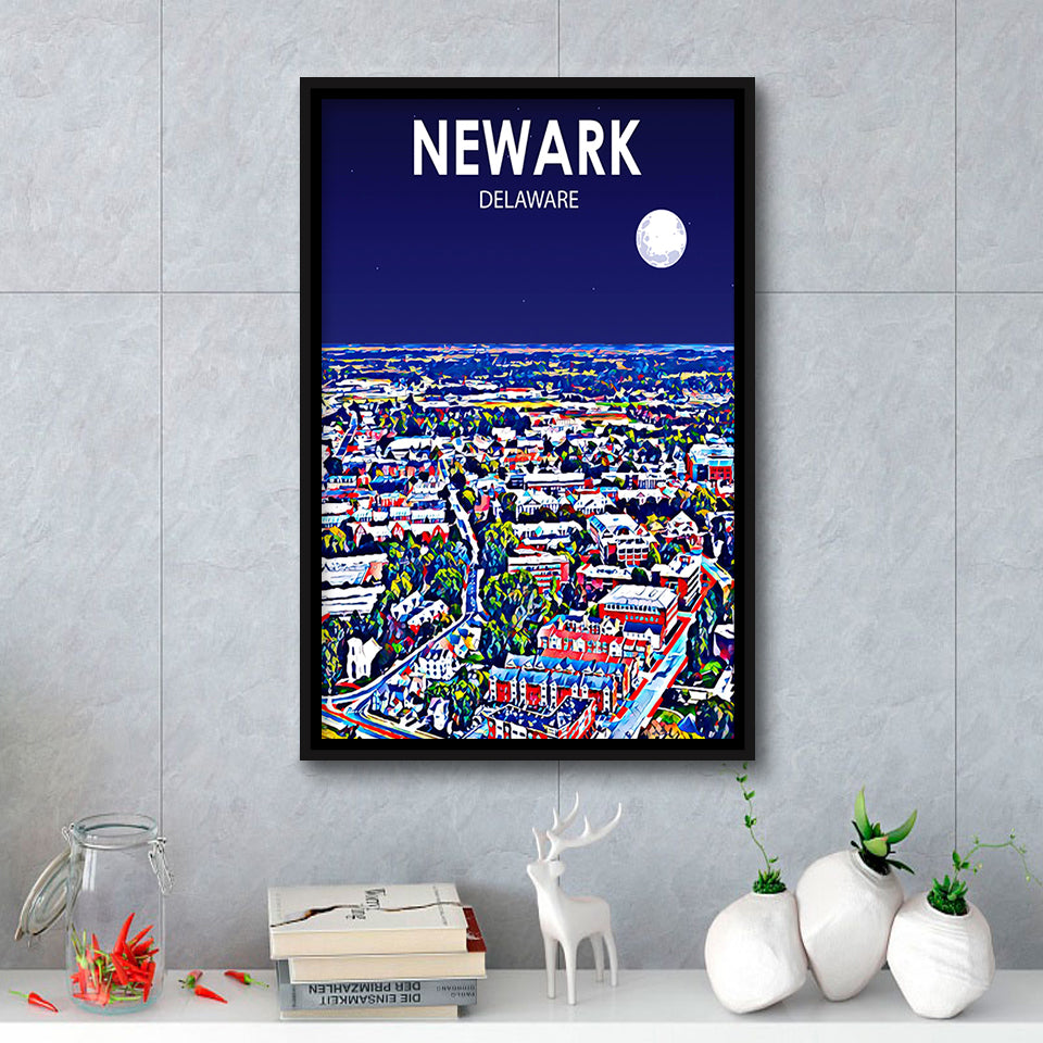 Newark Art V1, Large Canvas, Framed Canvas Print Wall Art Home Decor ...