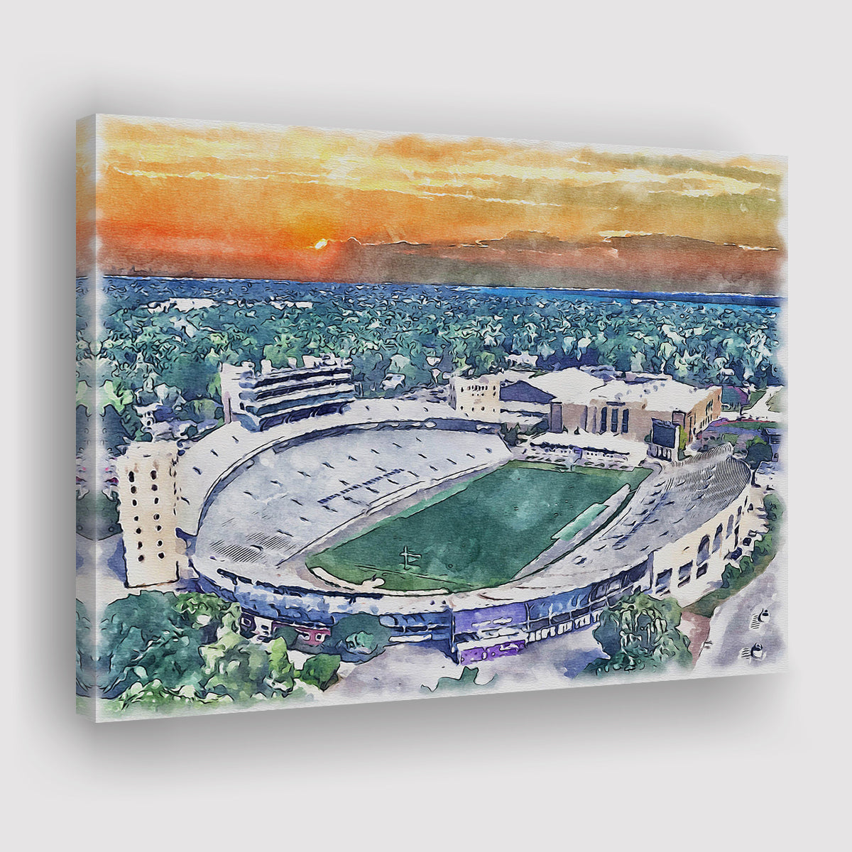 Northwestern Wildcats Ryan Field Watercolor, Sport Art Prints Fan Gift ...