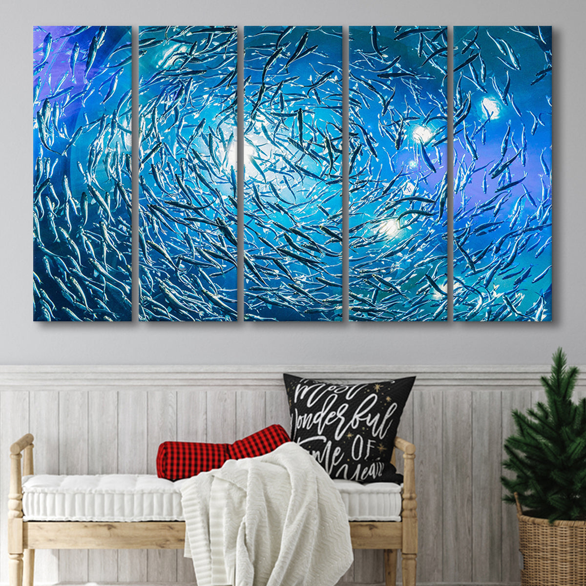 Ocean Underwater, Ocean 5 Panels B,Large Canvas,Canvas Prints Wall Art ...