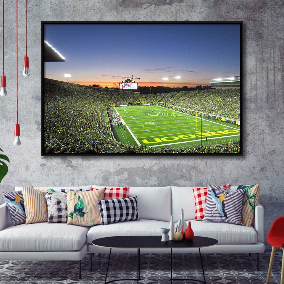 Oregon Ducks Stadium Framed Canvas Prints Autzen Stadium Wall Art Amer ...