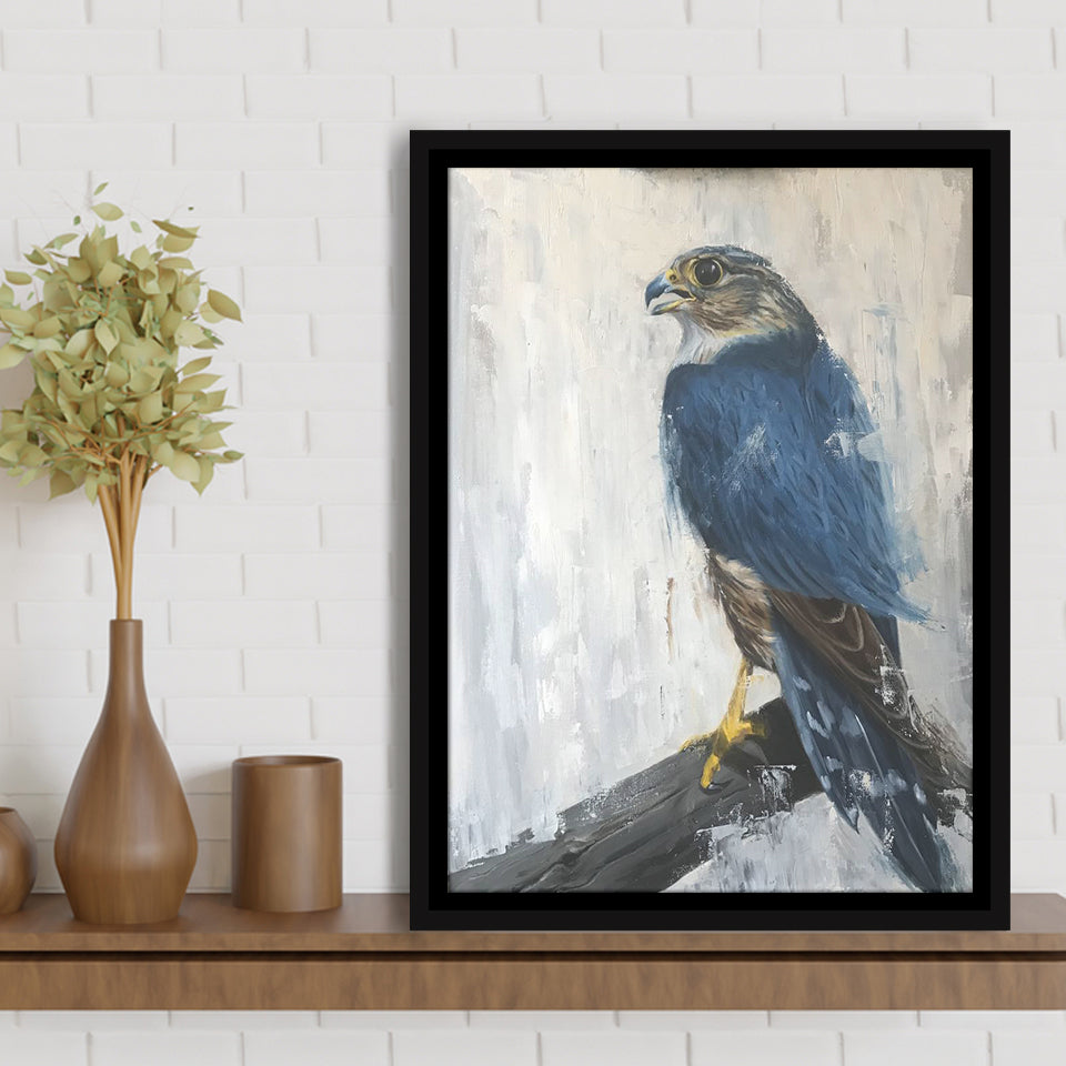 Peregrine Falcon Painting Style Framed Canvas Prints Wall Art, Floatin ...