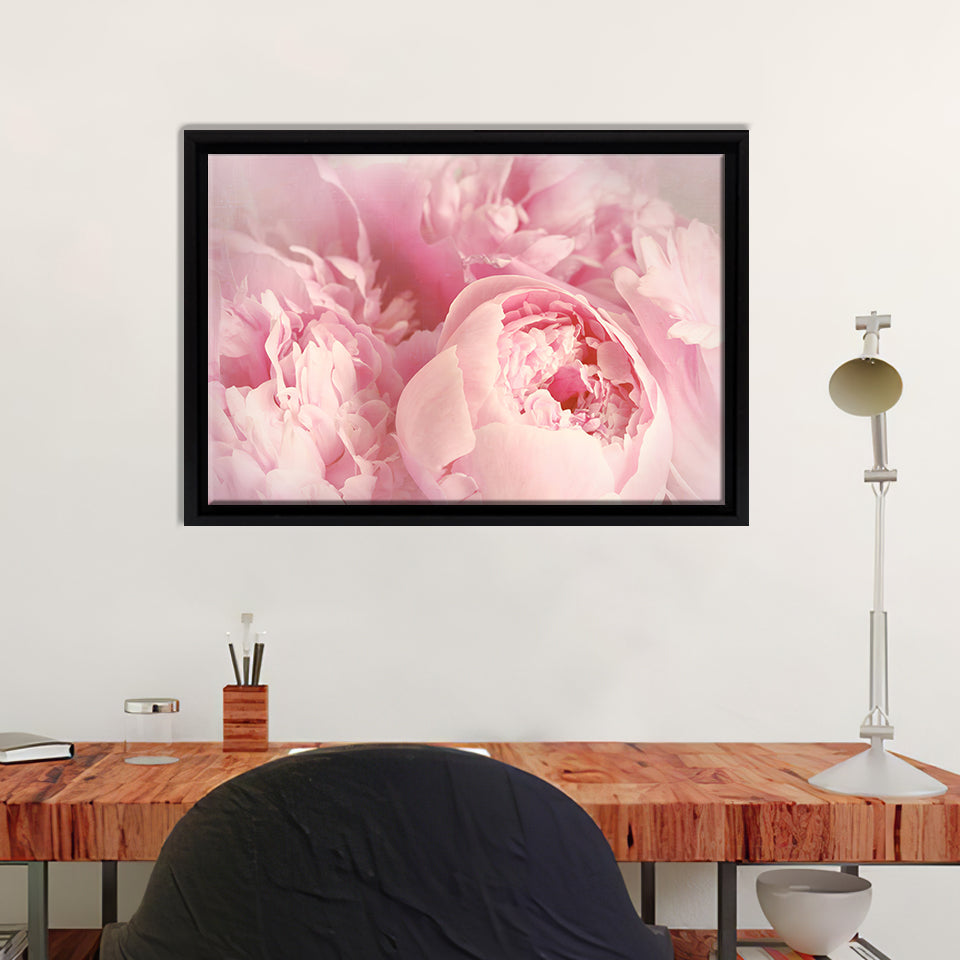 Pink Peonies Framed Canvas Wall Art - Framed Prints, Canvas Prints, Pr ...