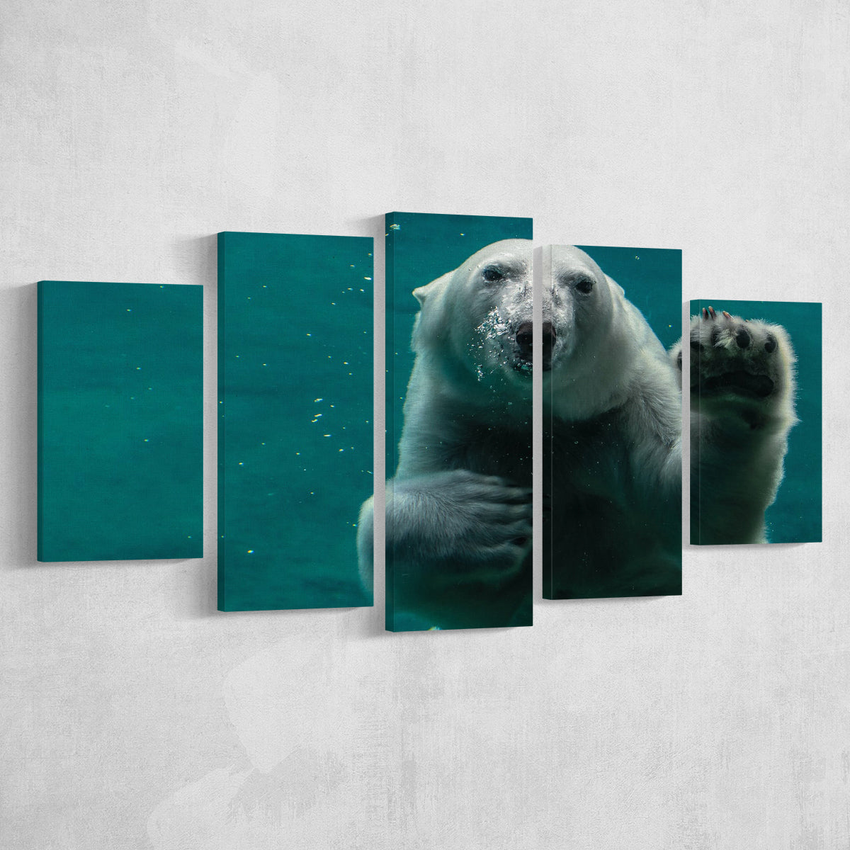 Polar Bear Under Water, Polar Bear Wall Decor Multi Panels,Canvas Prin ...