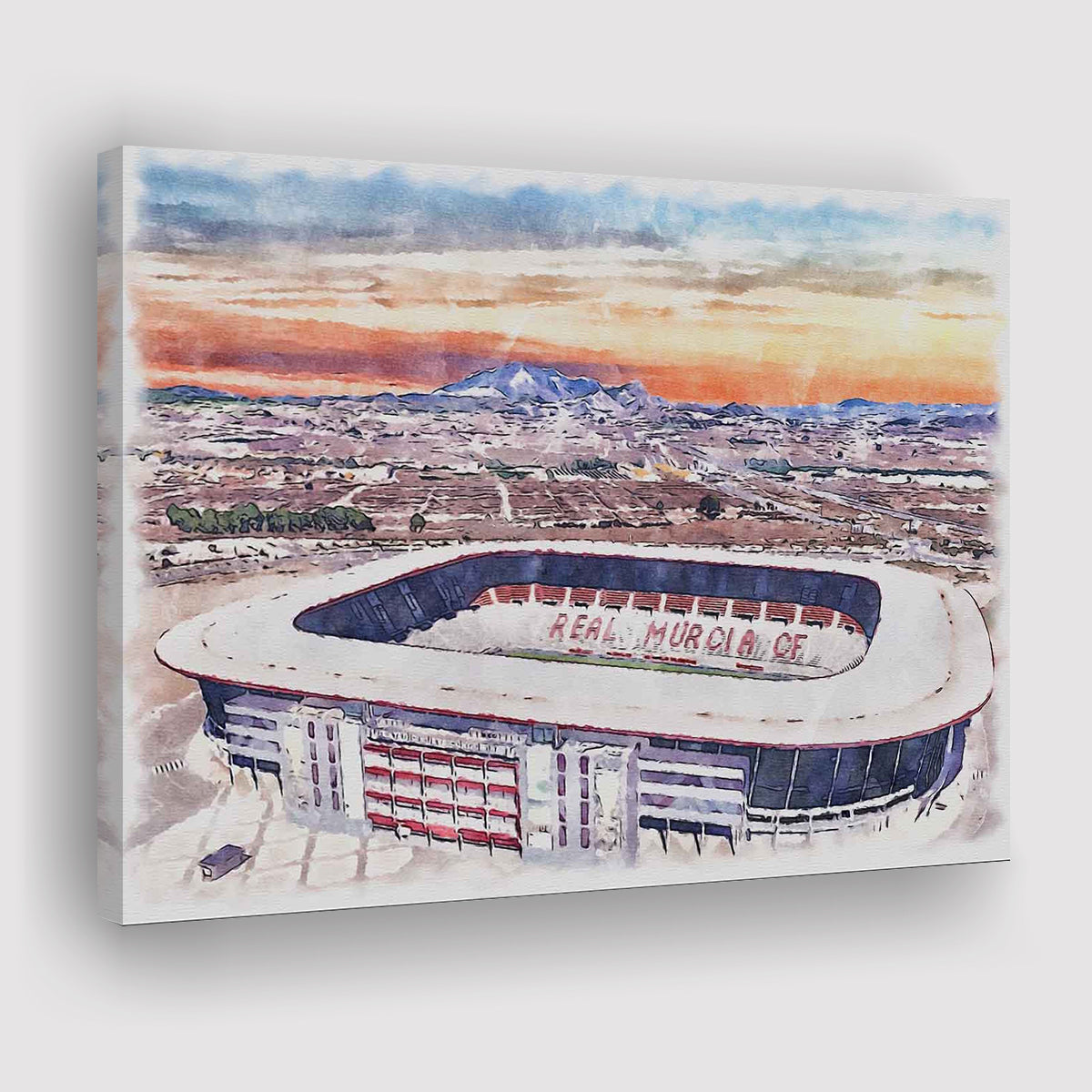 Real Murcia Estadio Nueva Condomina Stadium Watercolor, Sport Art Prin ...