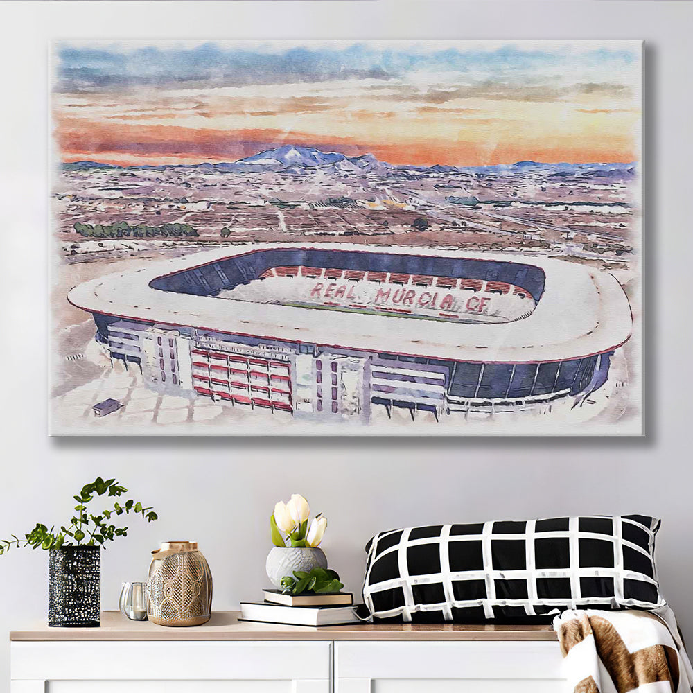 Real Murcia Estadio Nueva Condomina Stadium Watercolor, Sport Art Prin ...