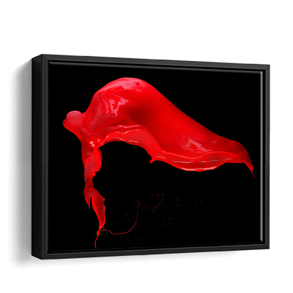 Red Abstract Liquid Framed Canvas Prints Wall Art - Canvas Painting, F ...