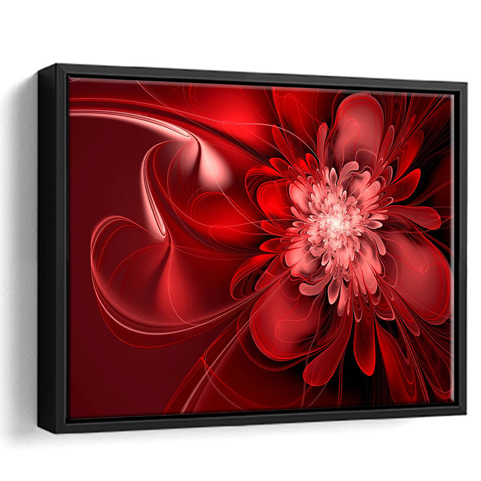 Red Flowers Canvas Art Abstract Red Painting Framed Canvas Prints Wall ...