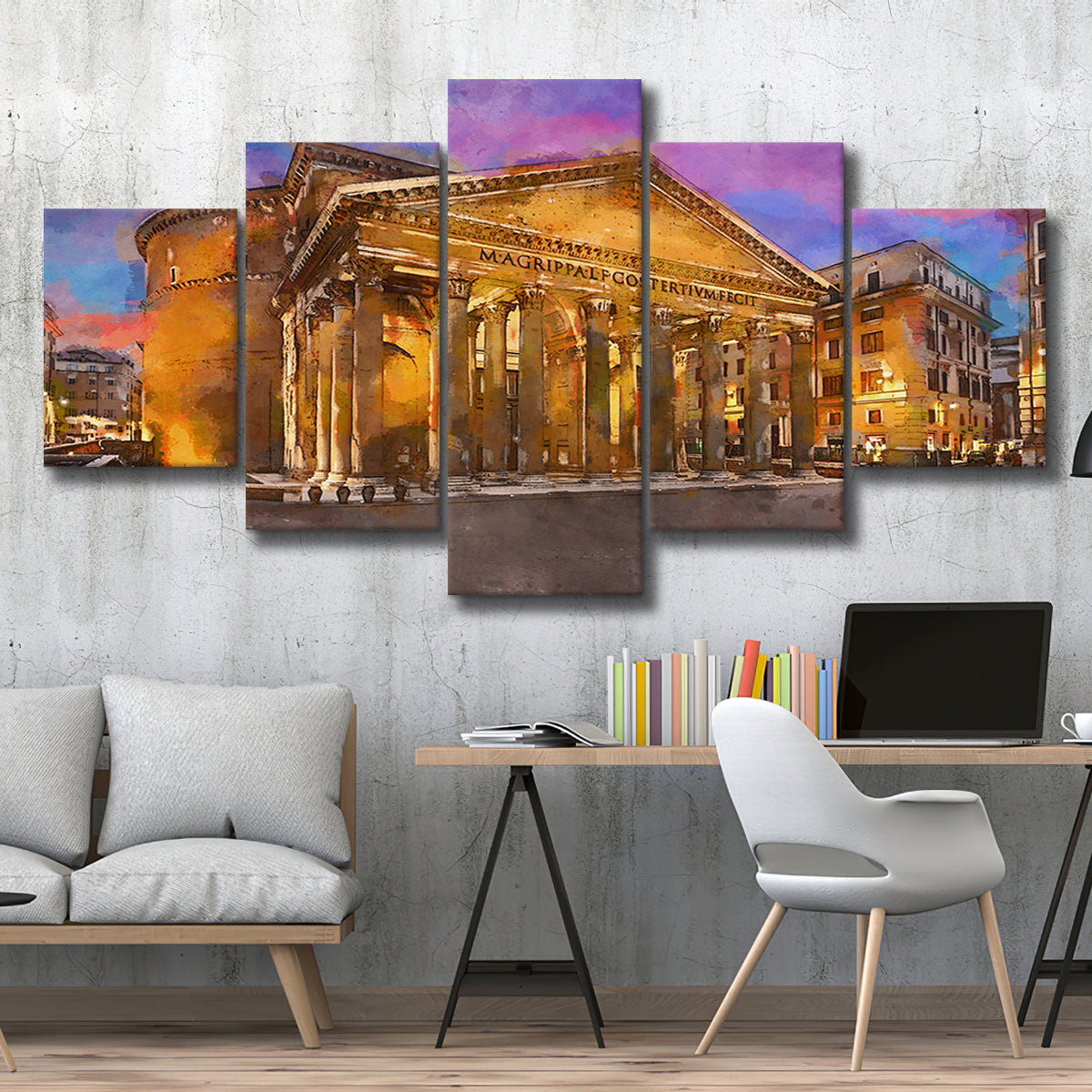 Rome Italy Pantheon Ancient Roman Temple 5 Pieces Mixed Canvas Prints ...