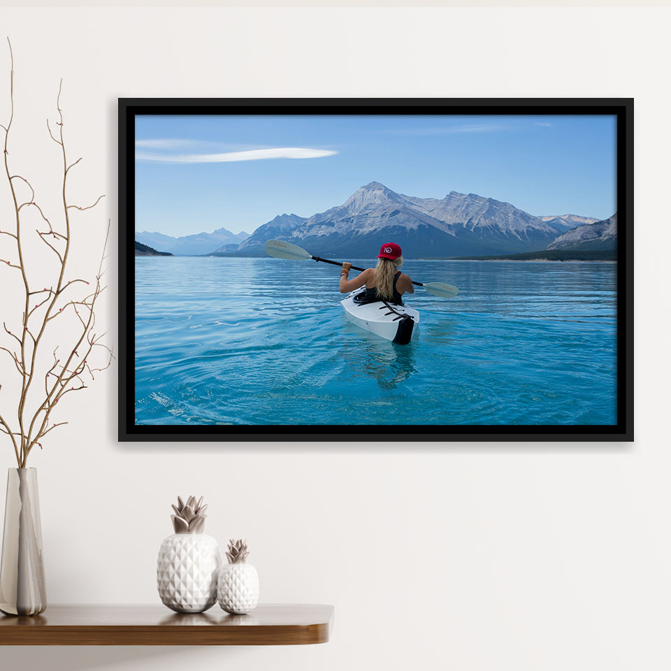 Rowing, Rowing Framed Canvas Prints Wall Art Decor, Black Floating Fra ...