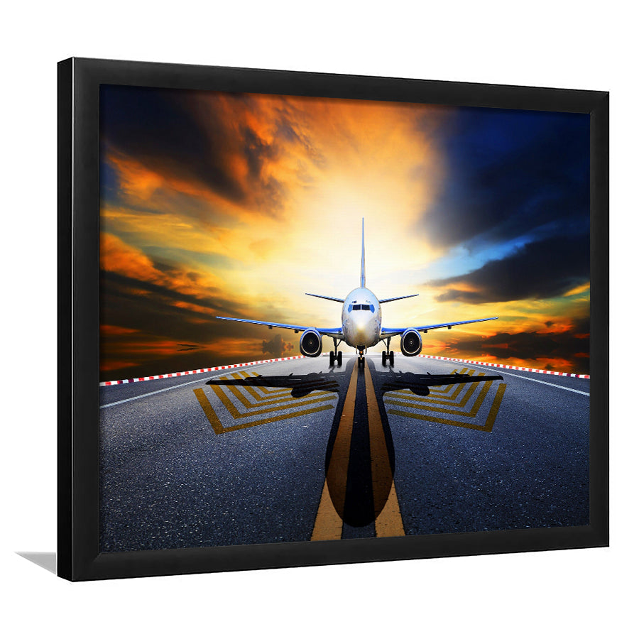 Runway Airplane Aircraft Wall Art Framed Art Prints Wall Decor - Paint ...