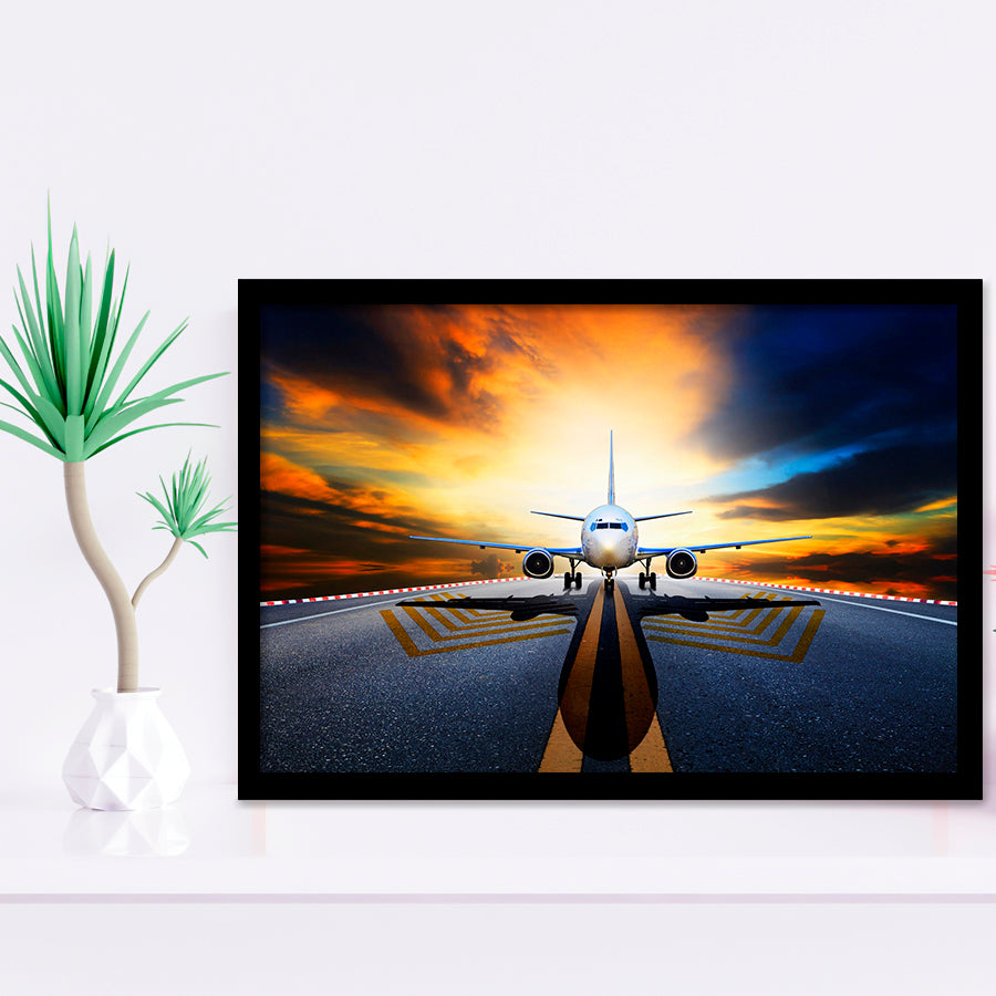 Runway Airplane Aircraft Wall Art Framed Art Prints Wall Decor - Paint ...