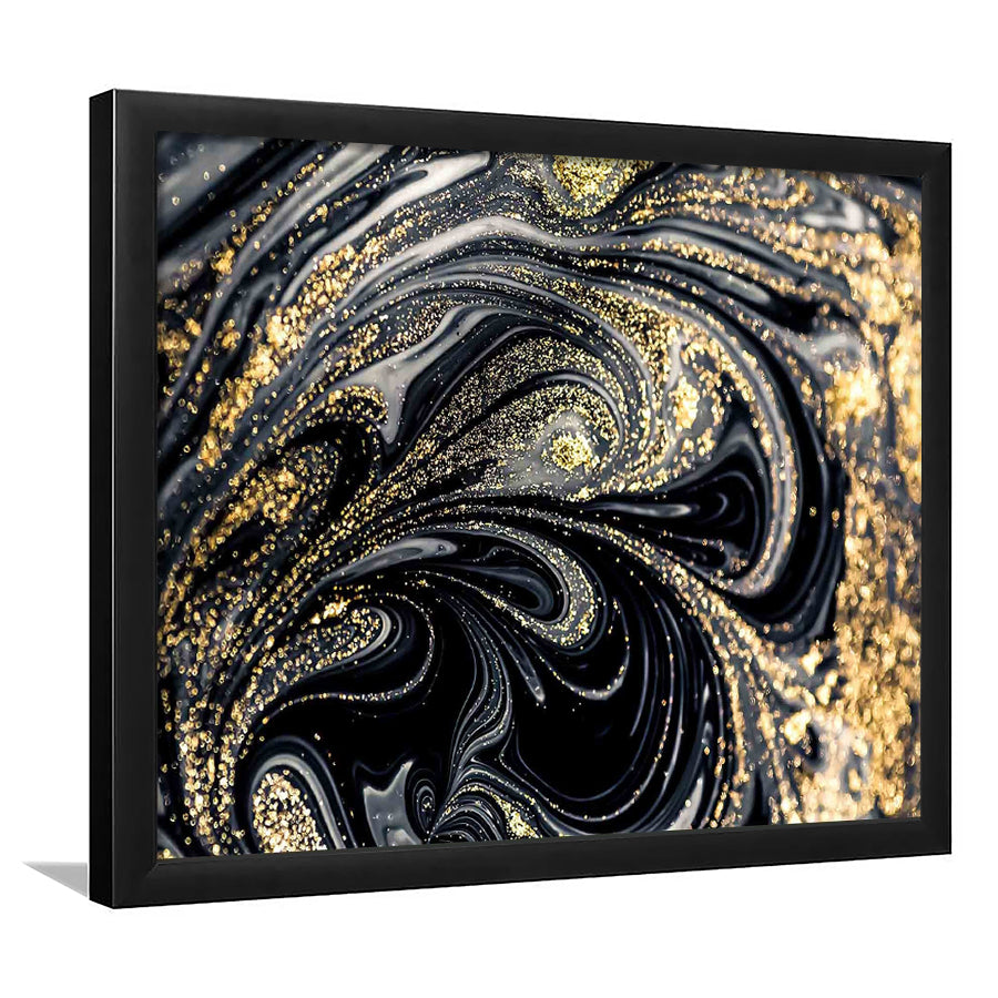 Shimmery Wall Art, Gold Black Luxury Wall Art Framed Art Prints, Wall ...