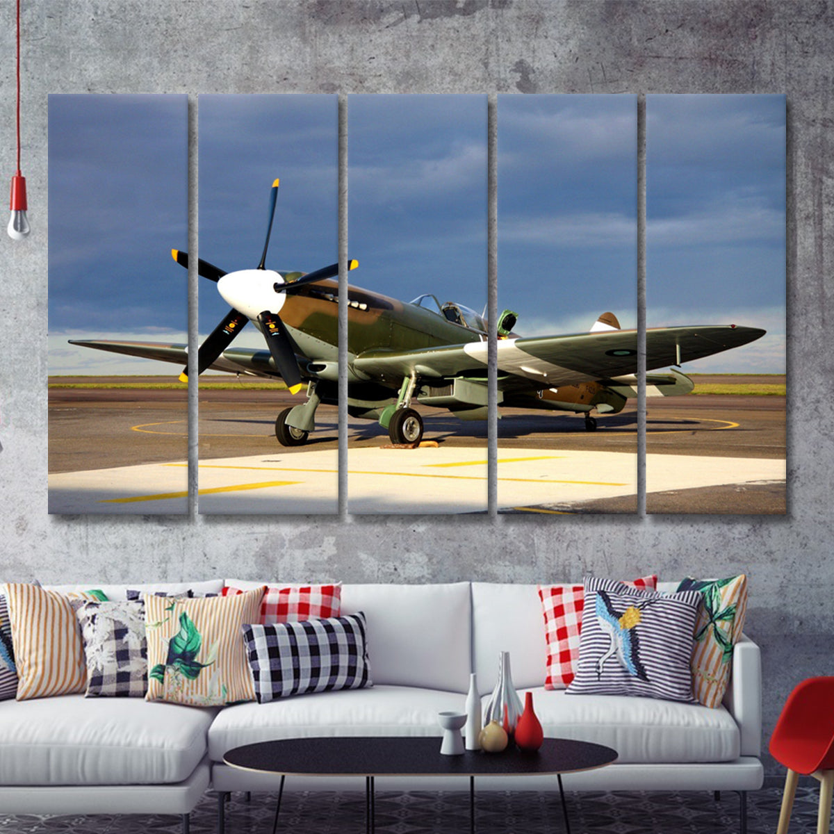 Supermarine Spitfire Airplane 5 Piece B Canvas Prints Wall Art Decor ...