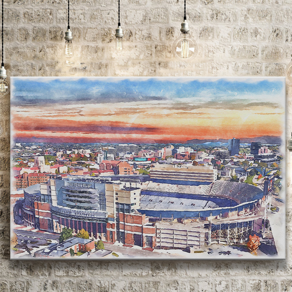 Tennessee Volunteers Neyland Stadium Watercolor Football, Sport Art Pr ...