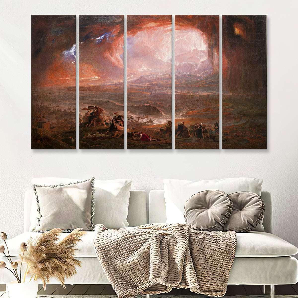 The Fall Of Babylon By John Martin 5 Pieces B Canvas Prints Wall Art ...