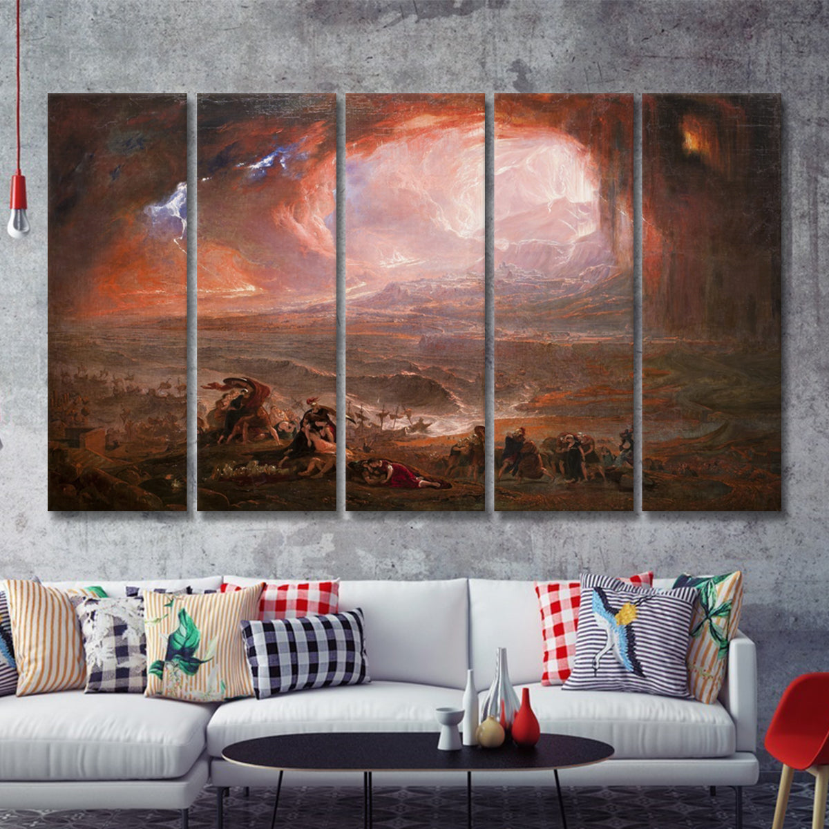 The Fall Of Babylon By John Martin 5 Pieces B Canvas Prints Wall Art ...