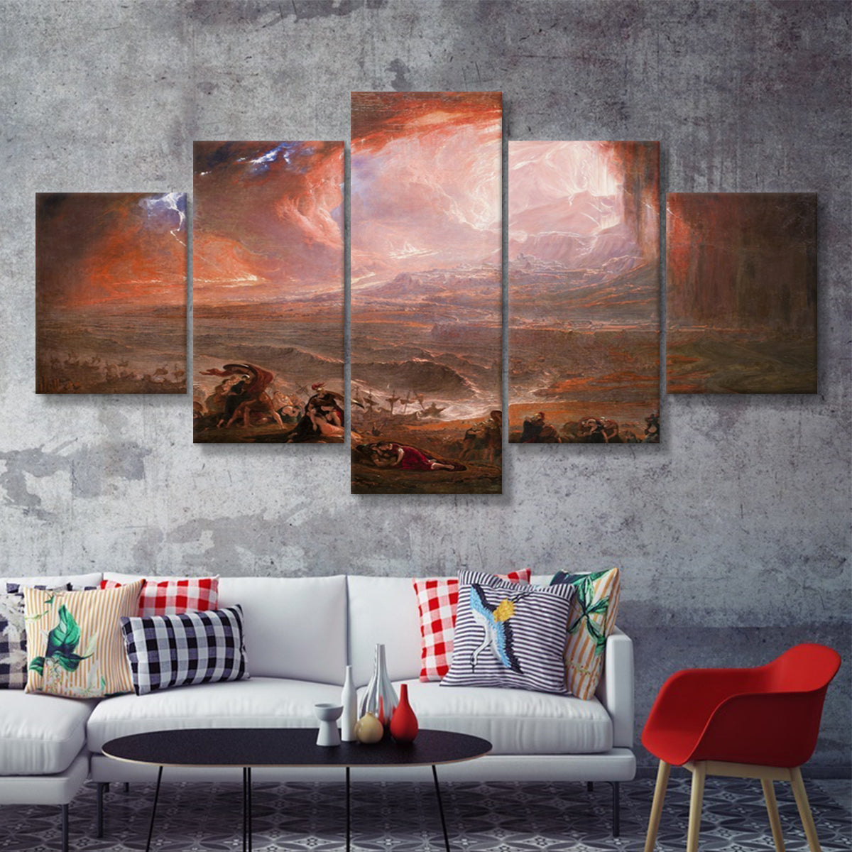 The Fall Of Babylon By John Martin 5 Pieces Canvas Prints Wall Art - P ...