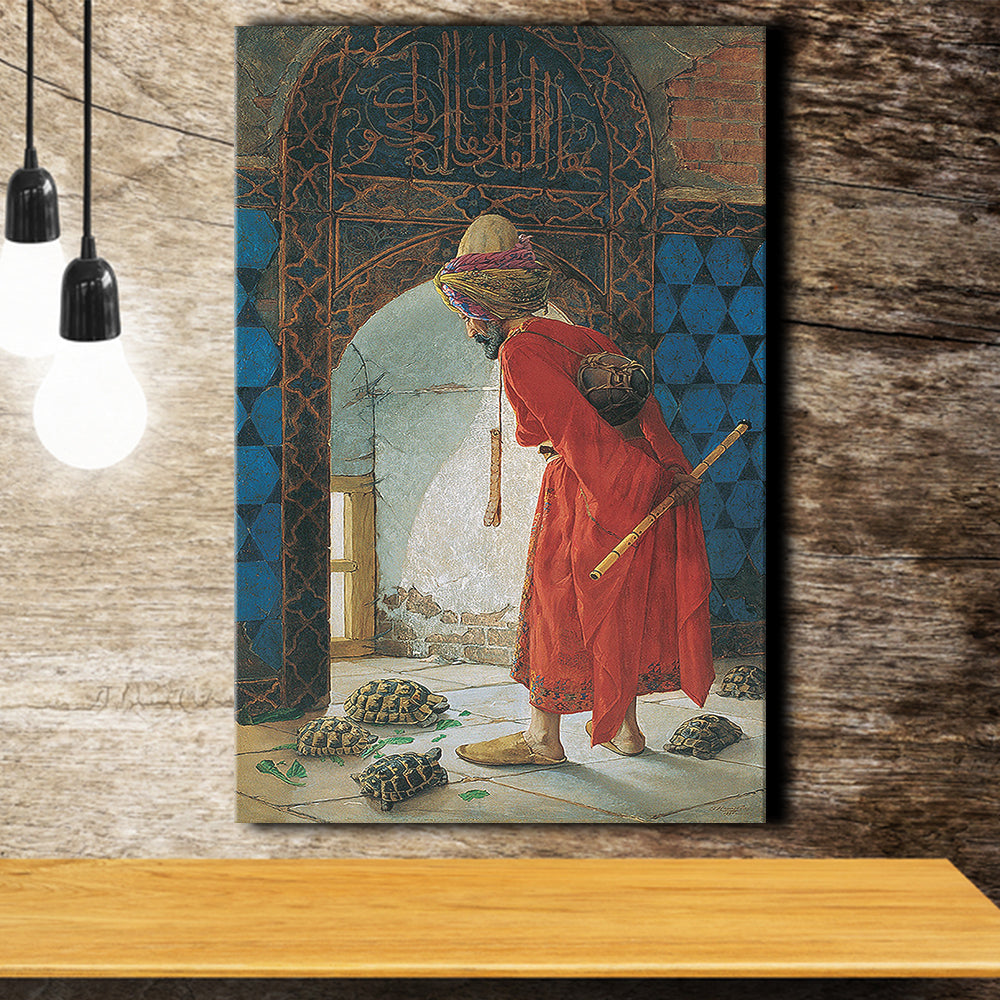 The Tortoise Trainer, Osman Hamdi Painting Canvas Prints Wall Art Home ...