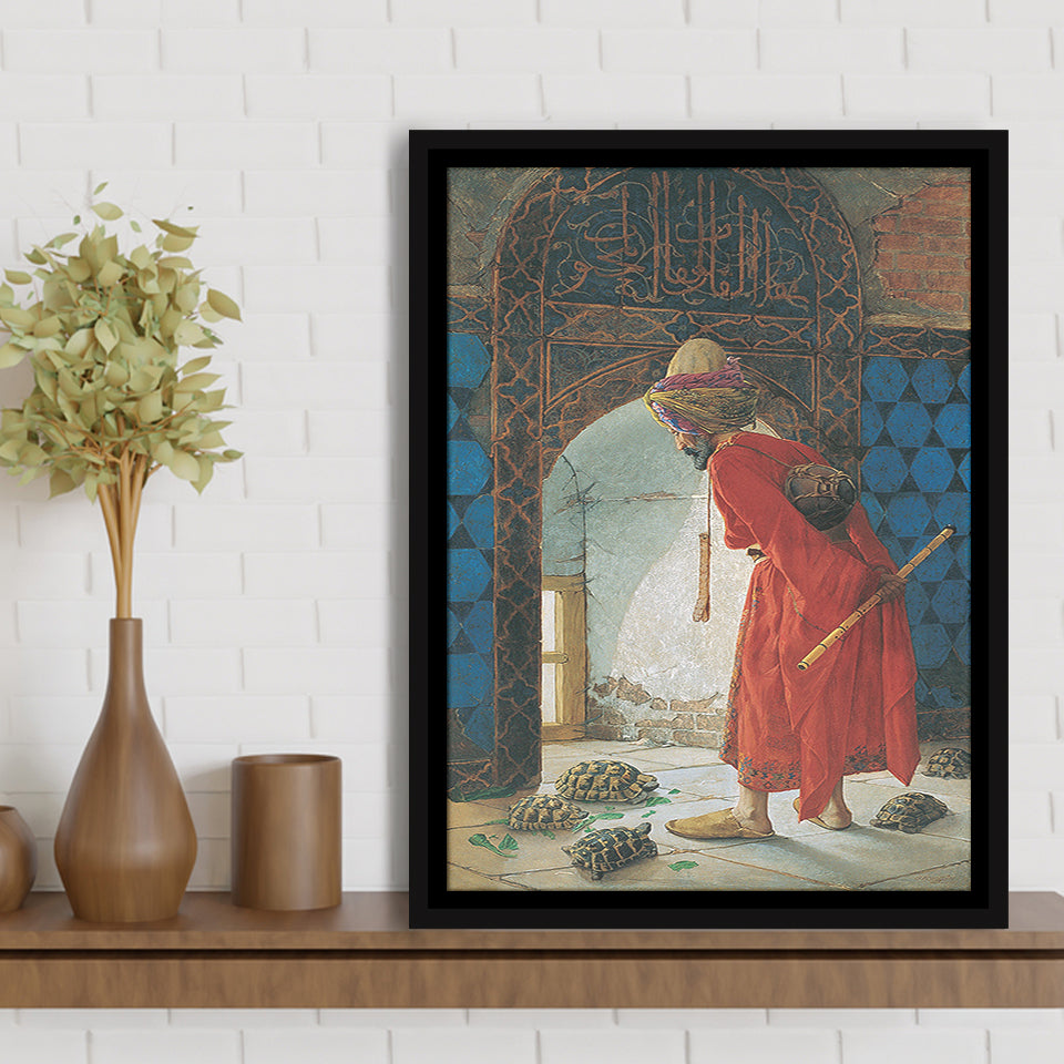 The Tortoise Trainer, Osman Hamdi Painting Framed Canvas Prints Wall A ...
