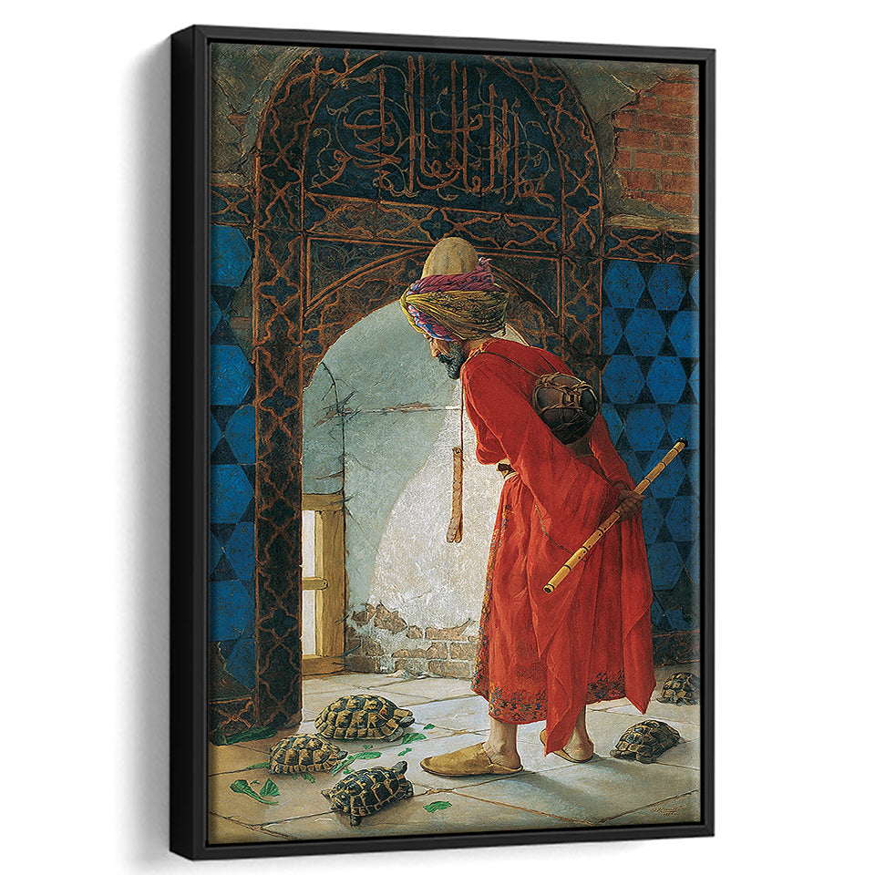 The Tortoise Trainer, Osman Hamdi Painting Framed Canvas Prints Wall A ...