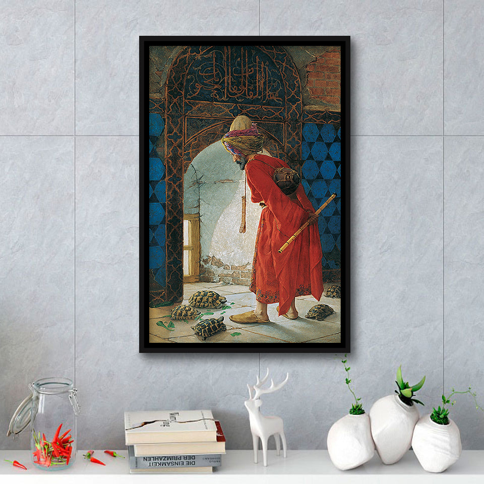 The Tortoise Trainer, Osman Hamdi Painting Framed Canvas Prints Wall A ...