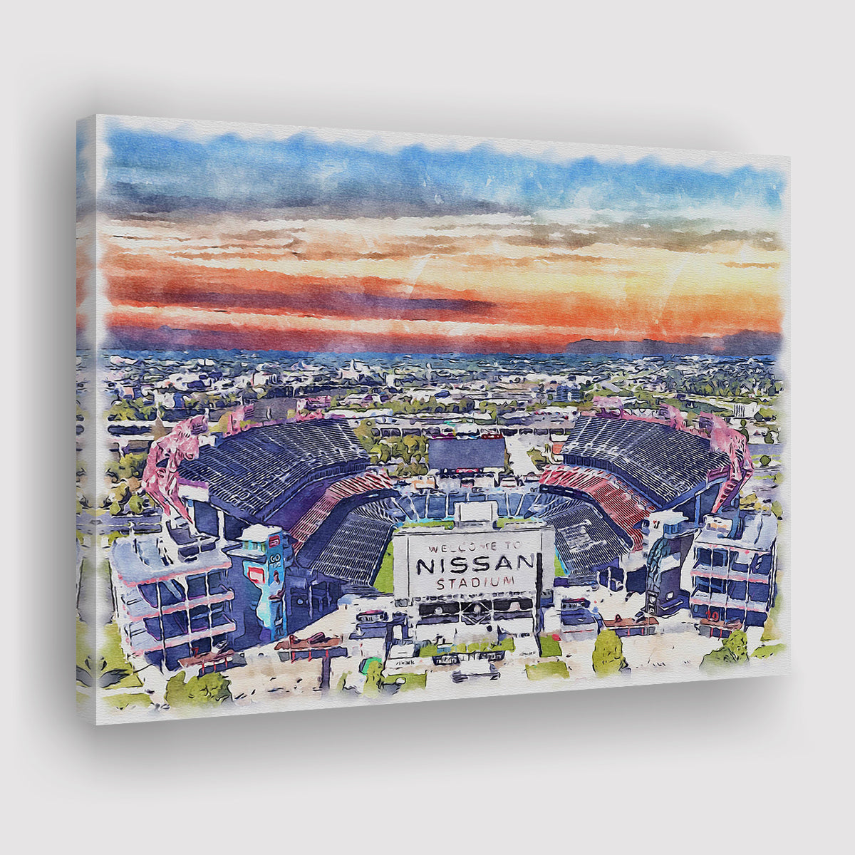 Titans Football Stadium Nissan Stadium Watercolor, Sport Art Prints Fa ...