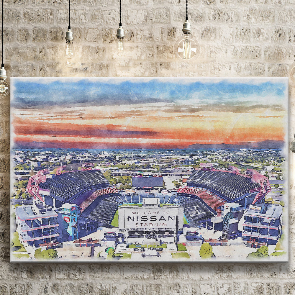 Titans Football Stadium Nissan Stadium Watercolor, Sport Art Prints Fa ...