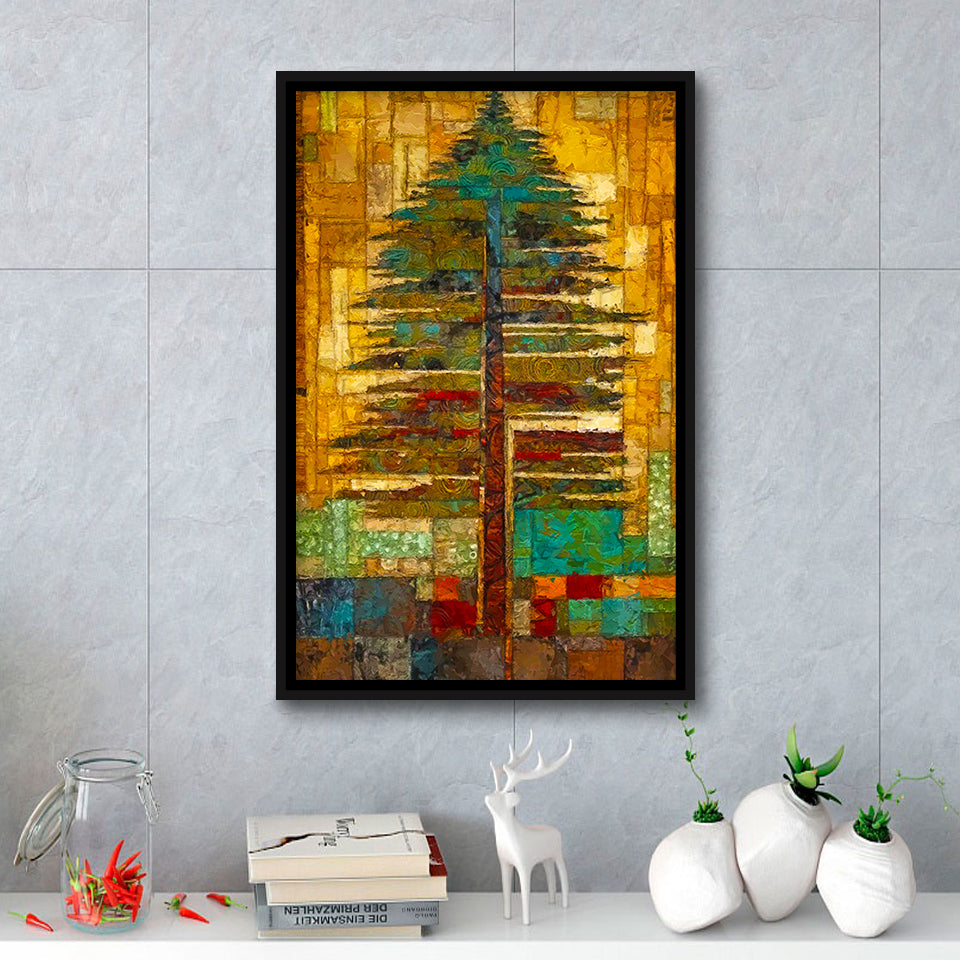 Tribal Trees In Abstract Form Wall Decor Framed Canvas Prints Wall Art ...