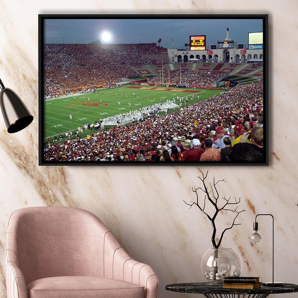USC Trojans Framed Canvas Prints Wall Art Los Angeles Memorial Coliseu ...