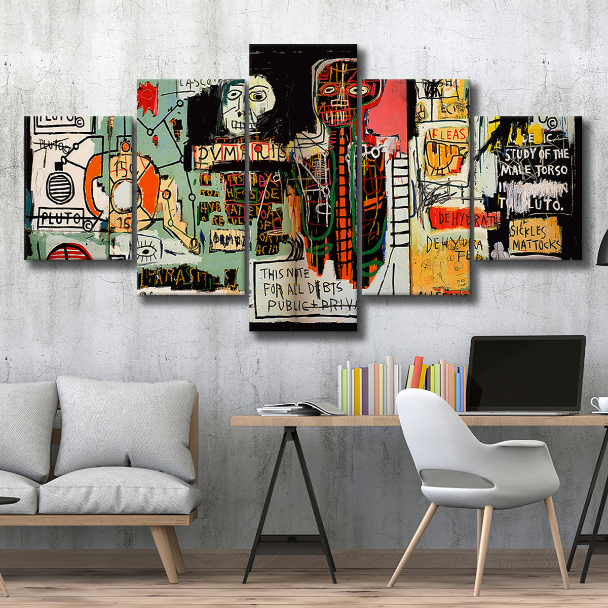 Urban Wall Art Abstract 5 Piece Canvas Prints Wall Art Decor, Multi Pa ...