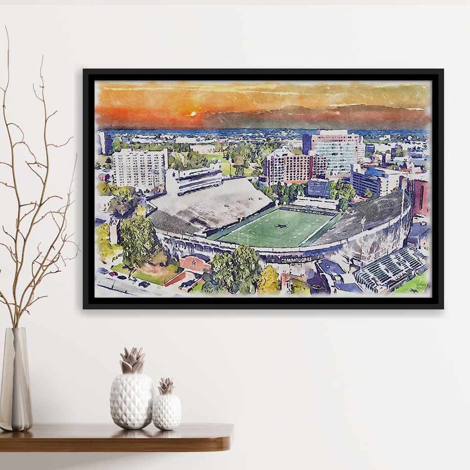 Vanderbilt Commodores Vanderbilt Stadium at Dudley Field Watercolor, S ...